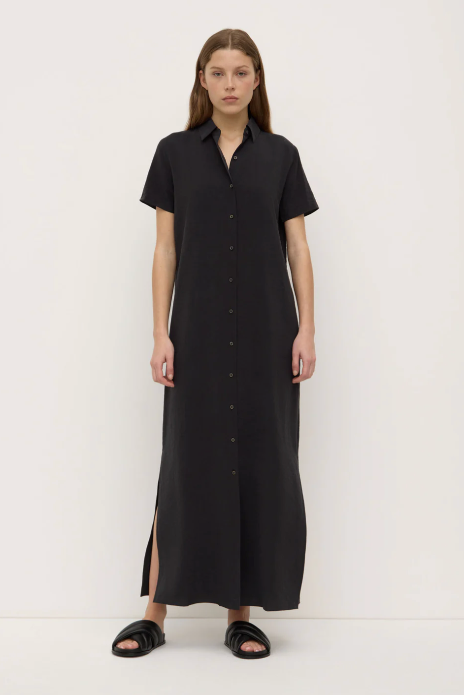 Assembly Label Heather Silk Blend Shirt Dress